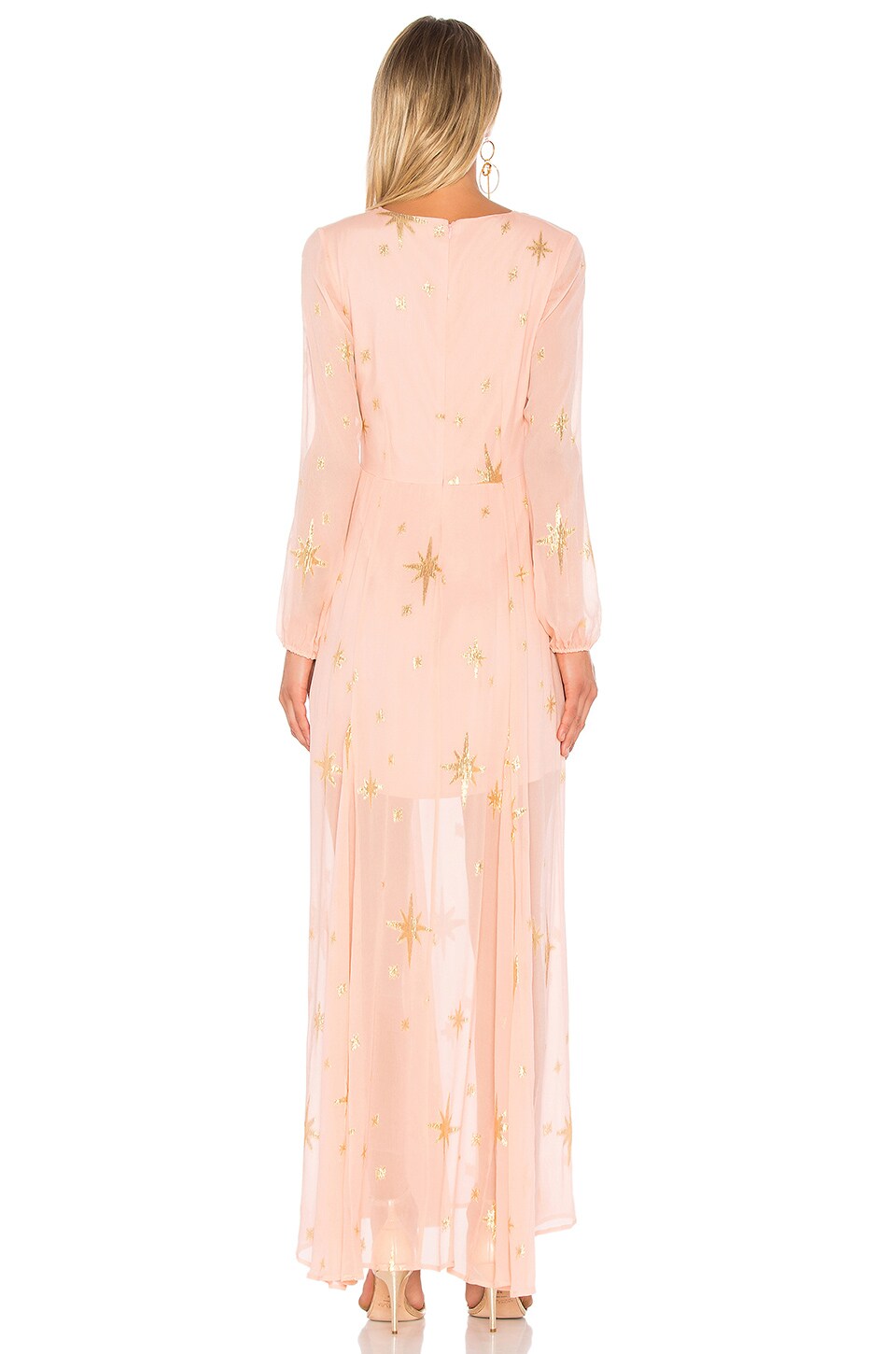 For Love & Lemons Gilded Star Maxi Dress in Rose Gold | REVOLVE