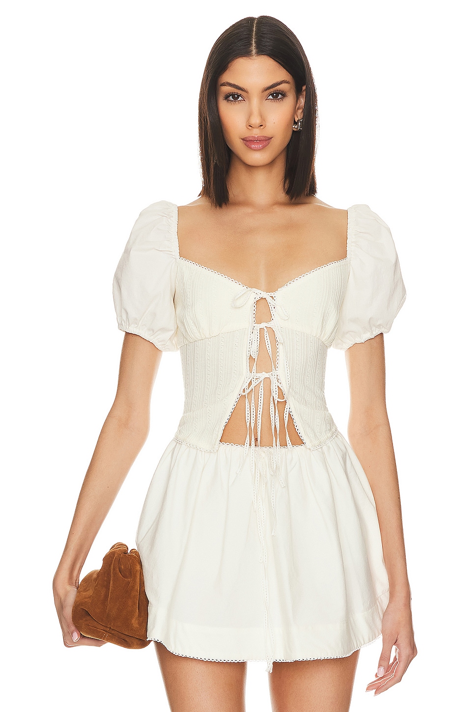 For Love & Lemons Billie Top in Cream | REVOLVE