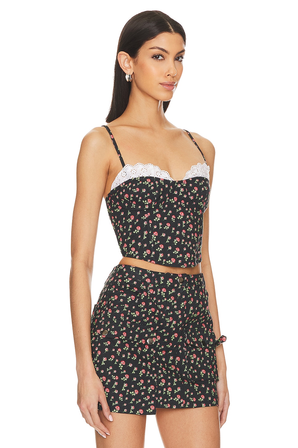 For Love & Lemons Camille Top in Black | REVOLVE