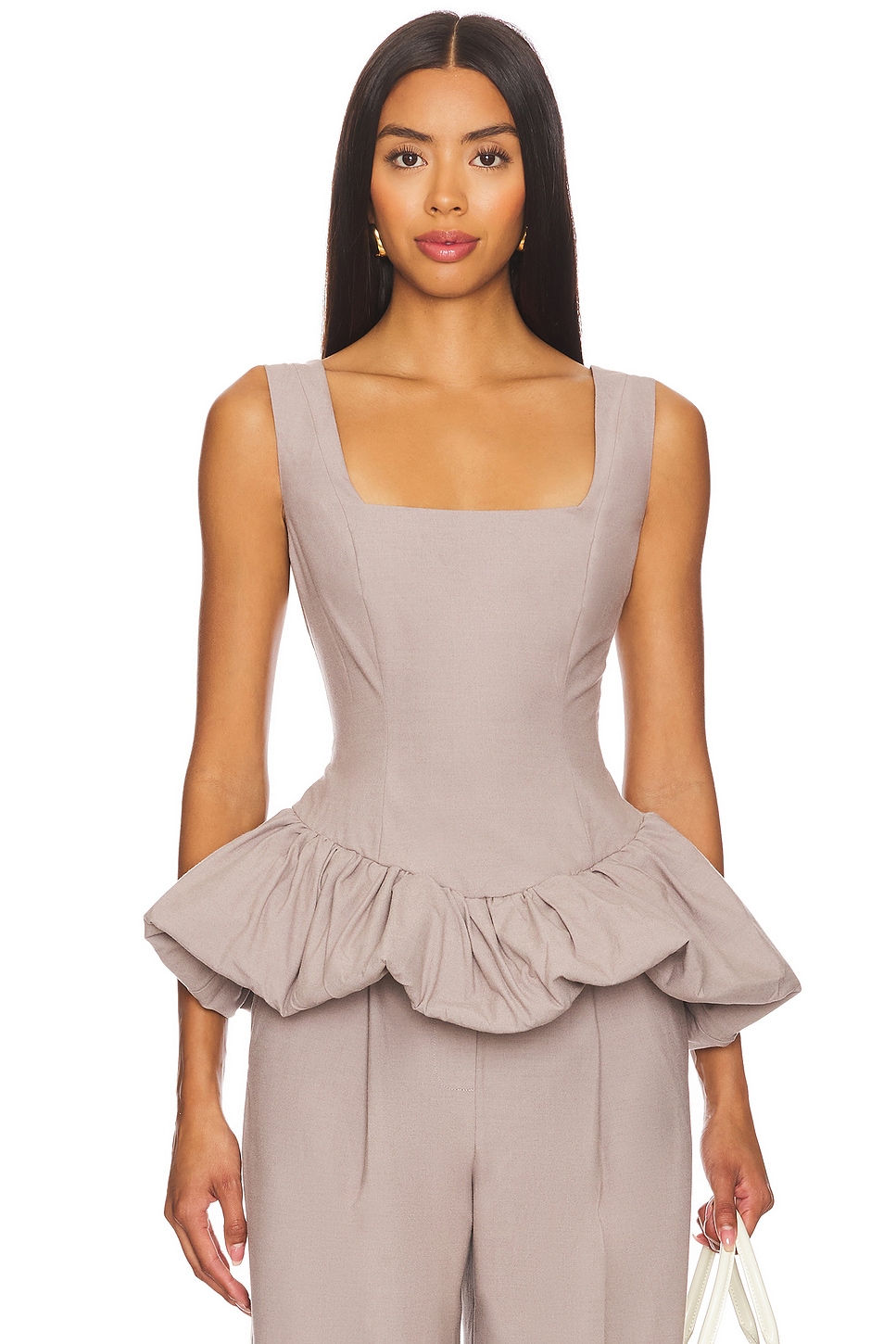 For Love & Lemons Marianne Bubble Hem Corset Top in Purple | REVOLVE