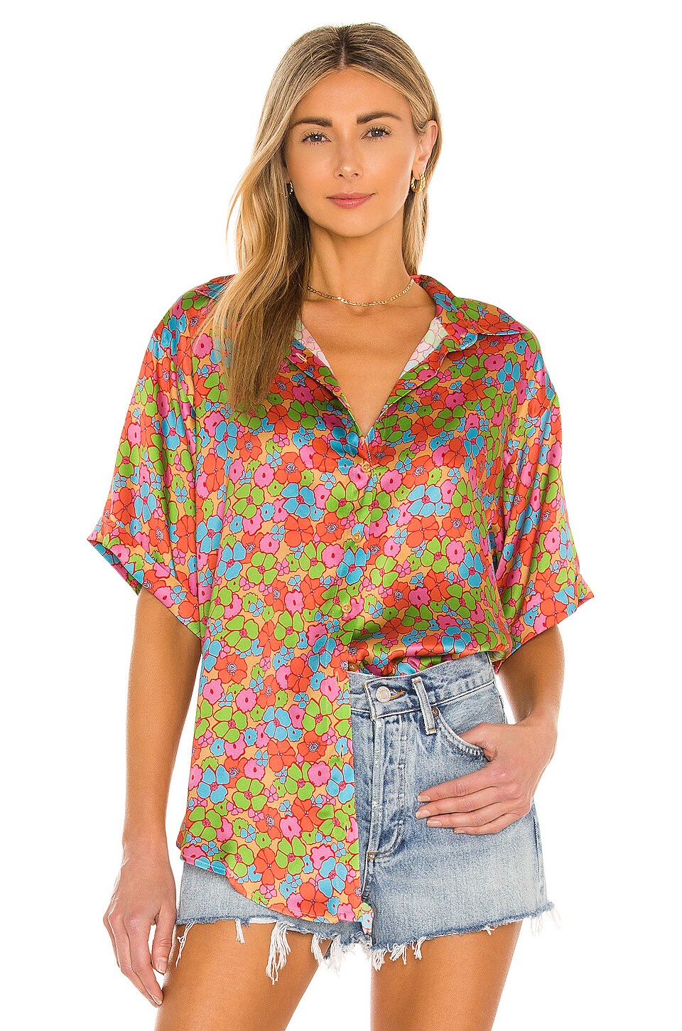 Frankies Bikinis Fifi Silk Top in Groovy | REVOLVE