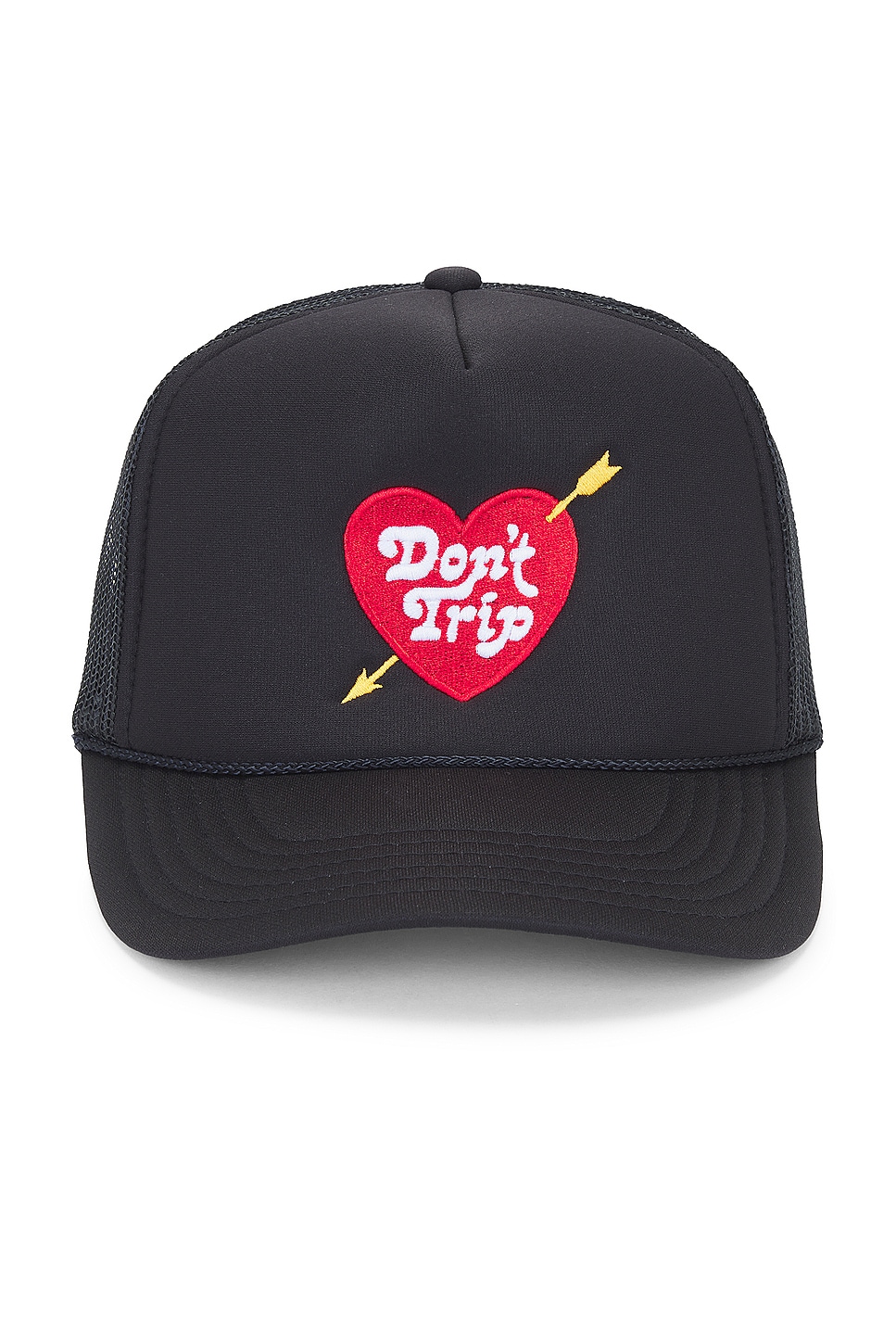 Free & Easy Heart & Arrow Trucker Hat in Black | REVOLVE