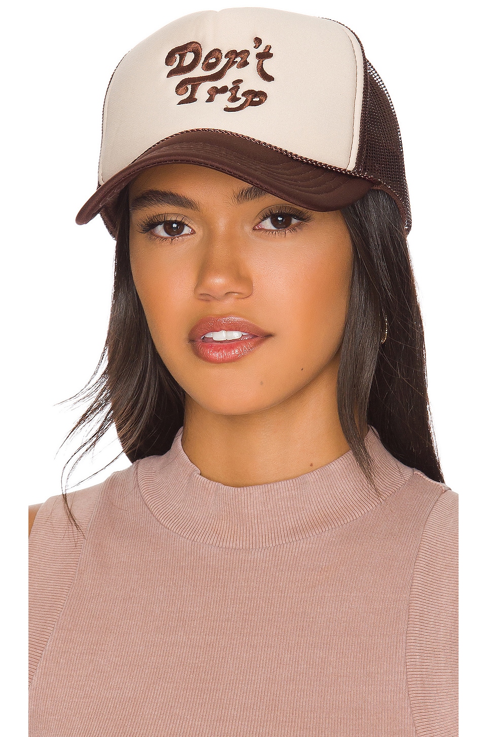 Free & Easy Trucker Hat in Brown & Beige in Tan & Brown | REVOLVE