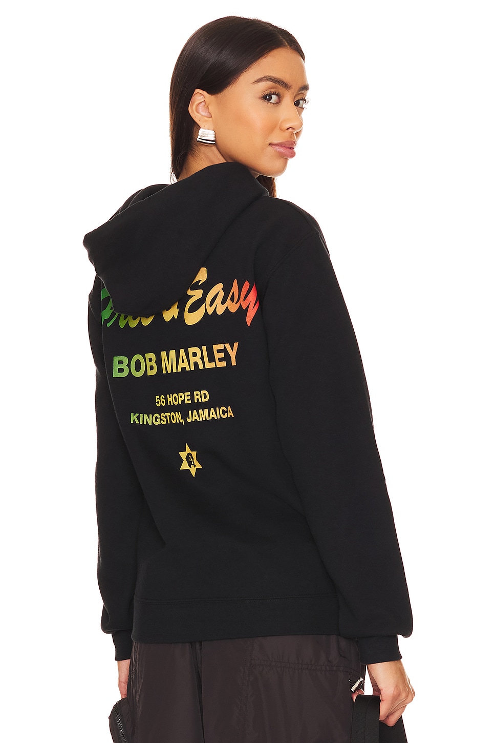 Free & Easy Bob Marley Kingston Town Hoodie in Black | REVOLVE