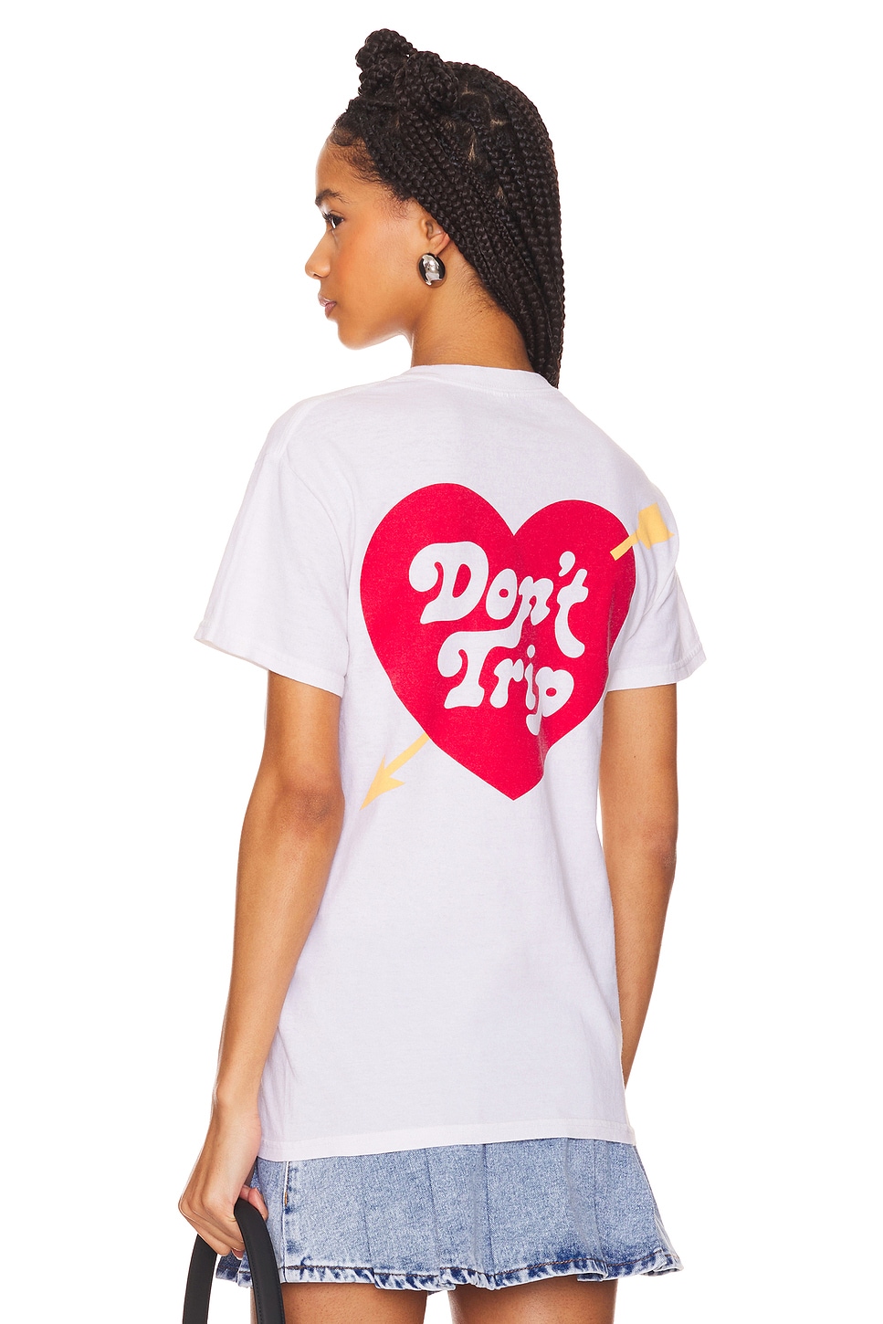 Free & Easy Heart & Arrow Pocket Tee in Coconut | REVOLVE