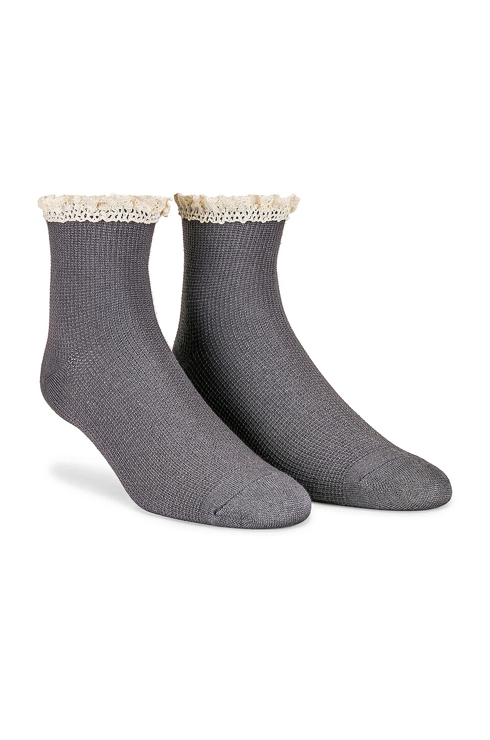 Free People Beloved Waffle Knit Ankle Sock in Shark | REVOLVE