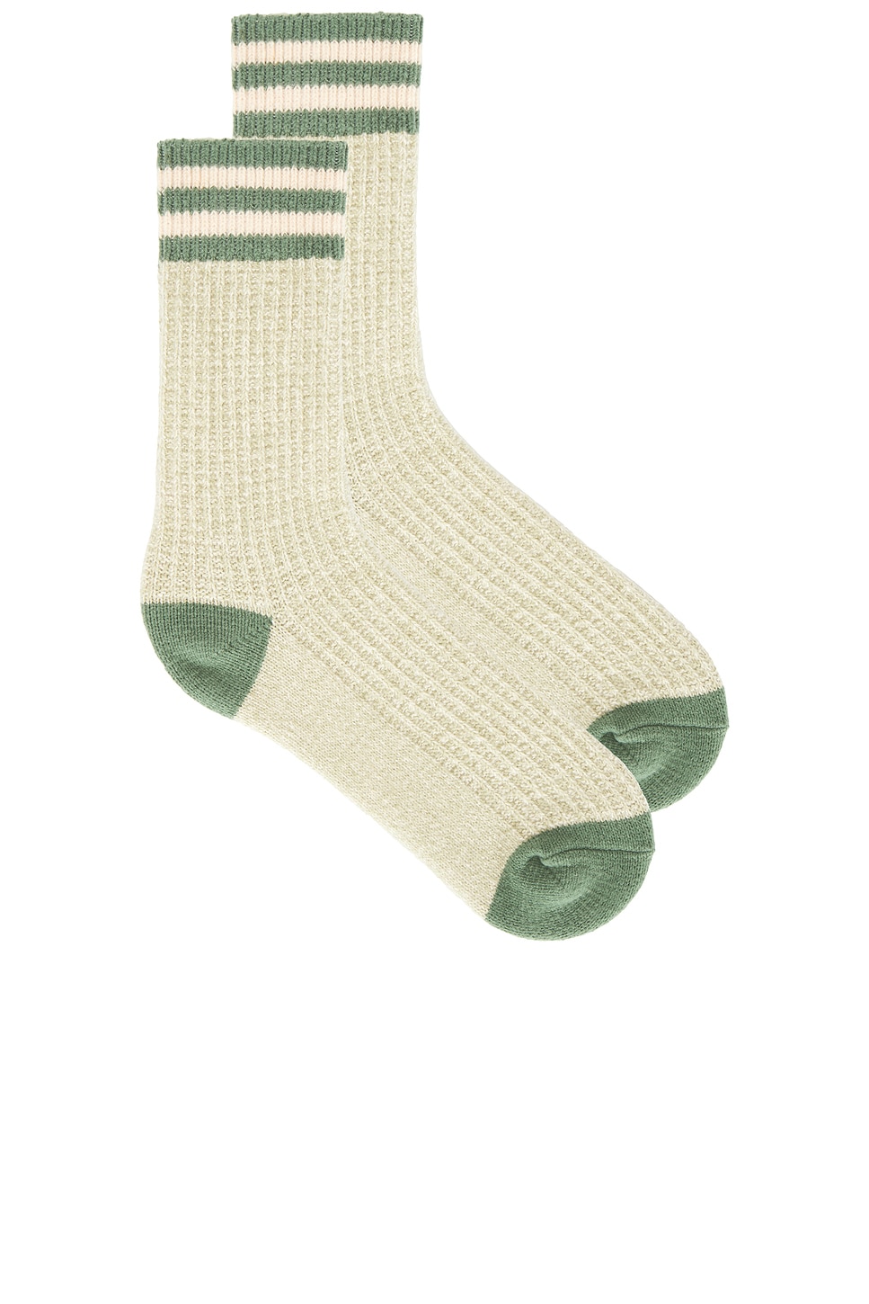 Free People Jackson Cozy Stripe Socks in Sage | REVOLVE