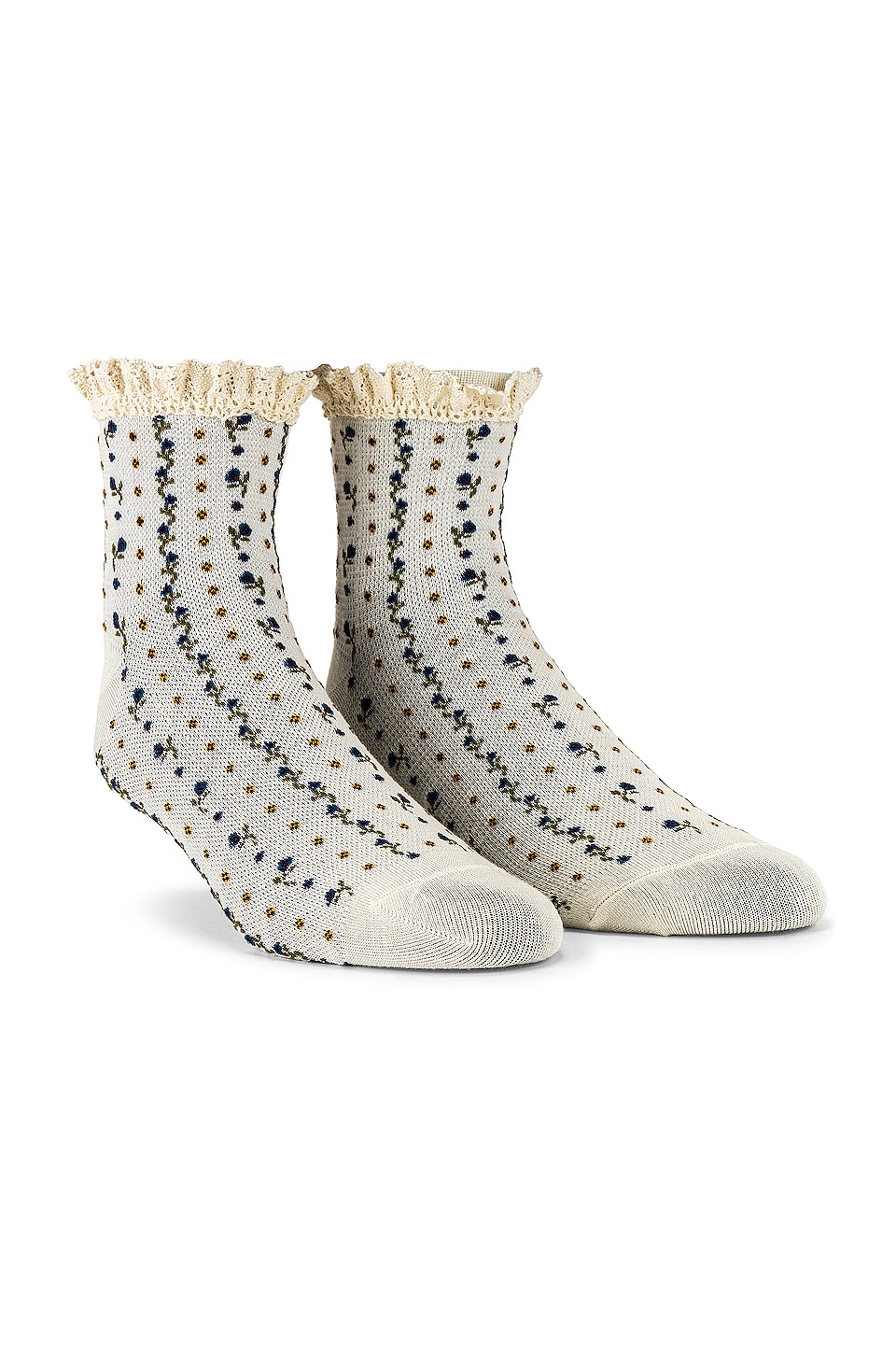 Free People Rosebud Waffle Knit Sock in Ivory | REVOLVE