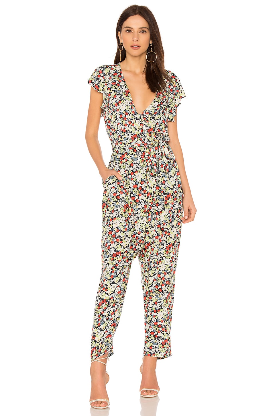 Free People Ruffle Your Feathers Printed One Piece in Navy | REVOLVE