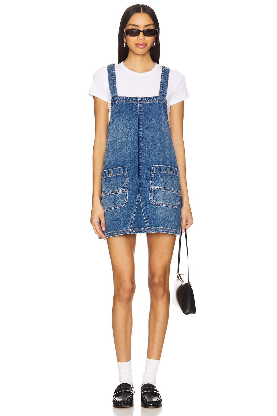 Free People x We The Free Overall Smock Mini Dress in Sapphire Wash ...
