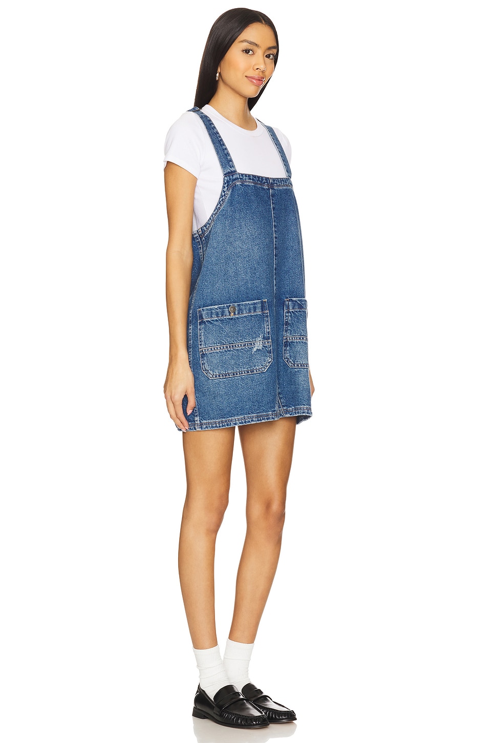 Free People x We The Free Overall Smock Mini Dress in Sapphire Wash ...