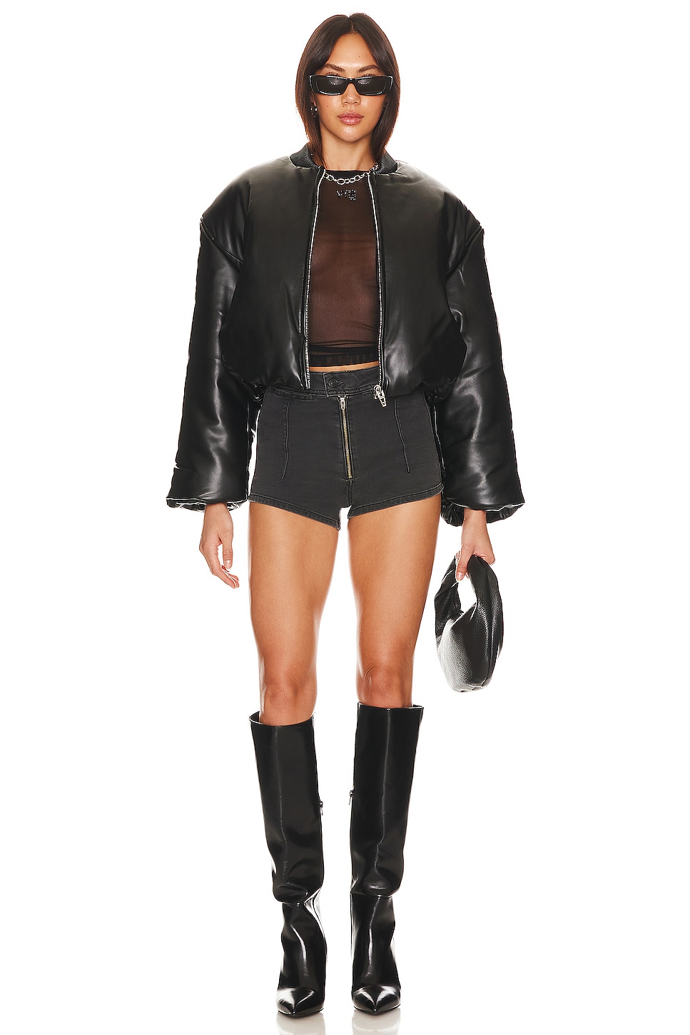 Free People x We The Free Honeycomb Denim Brief In Graphite in Graphite ...