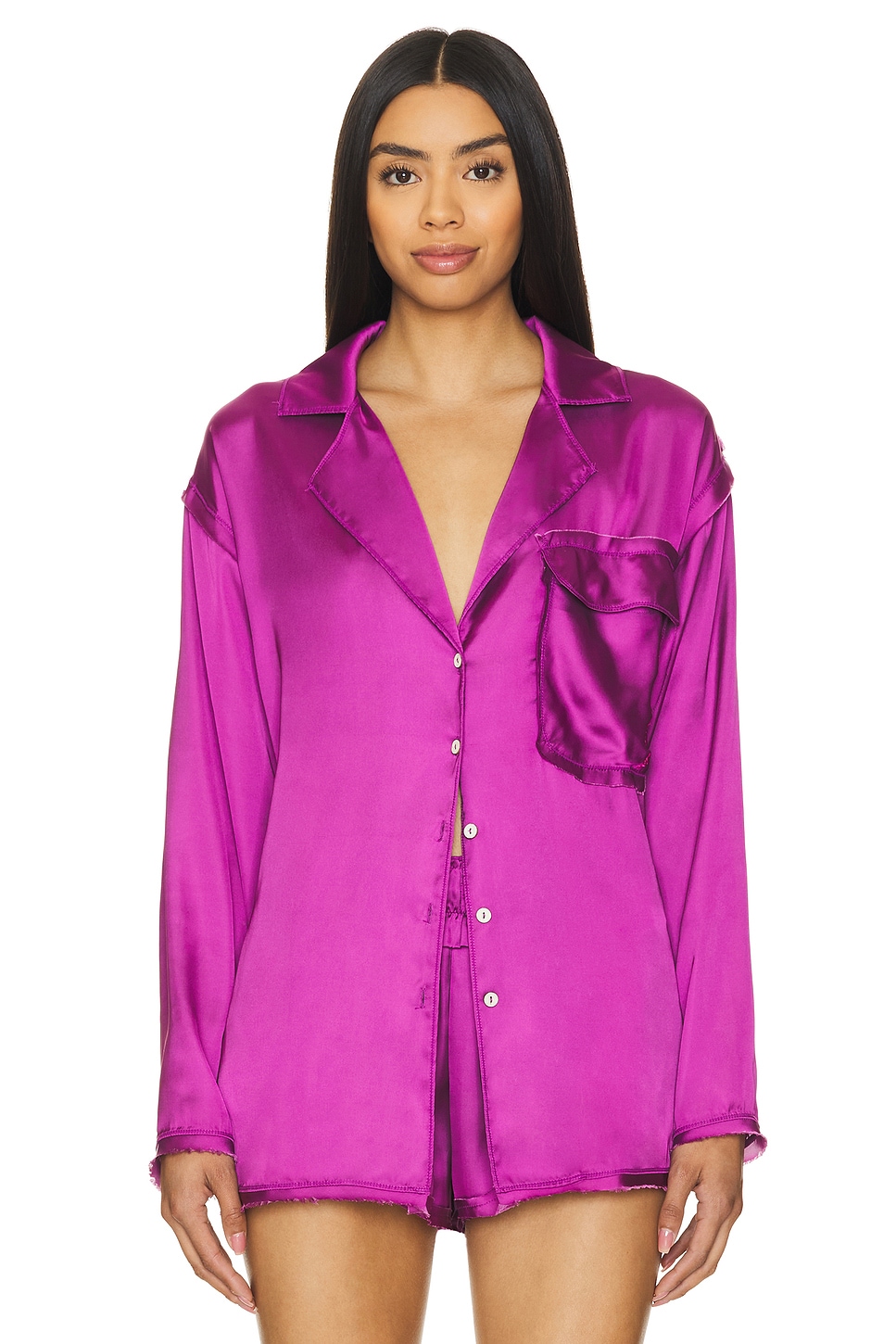 Free People x Intimately FP Like Honey PJ Shirt in Vivid Viola | REVOLVE
