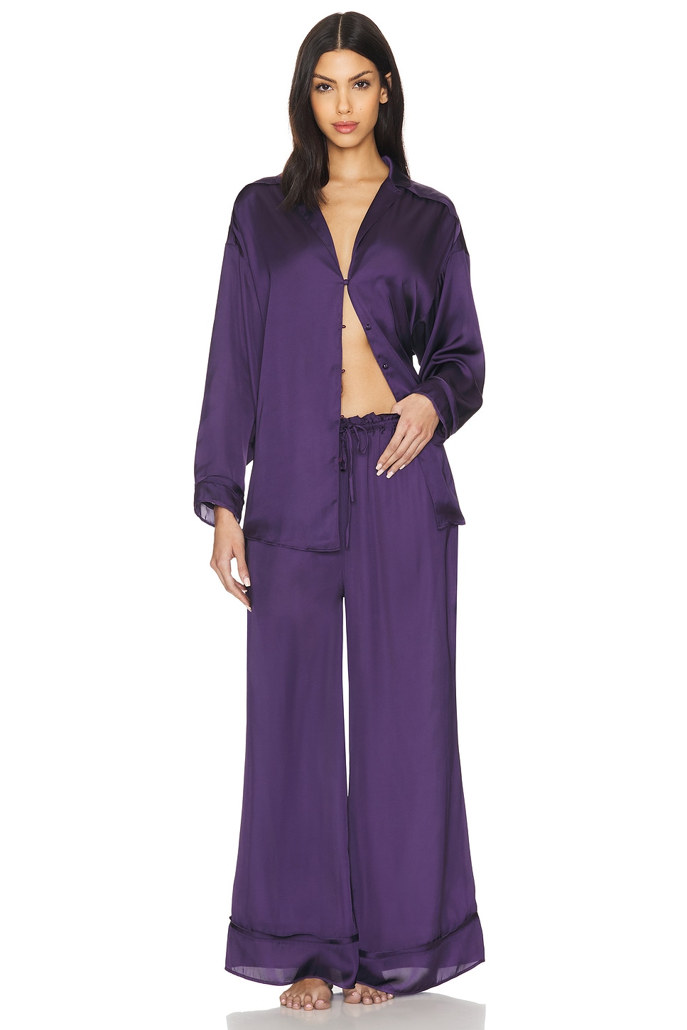 Free People x Intimately FP Dreamy Days Solid Pj Set in Gothic Grape ...