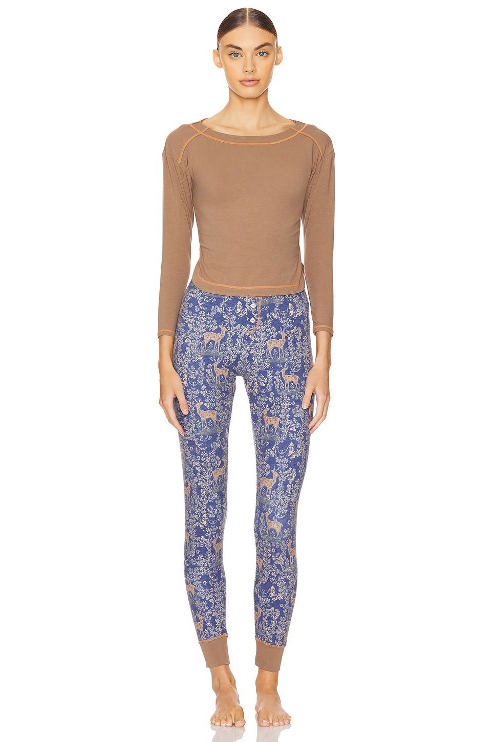 Free People x Intimately FP Chill Evening Pj Set In Night Sky Combo in ...