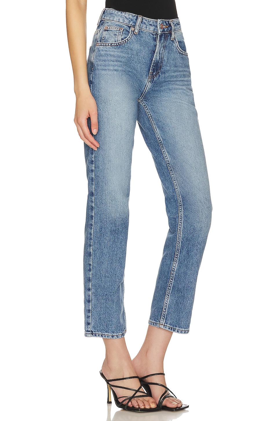 Free People Pacifica Straight Leg in Mid Blue | REVOLVE