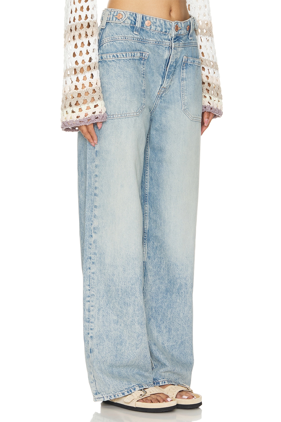 Free People x We The Free Palmer Cuffed Wide Leg in La La Land | REVOLVE