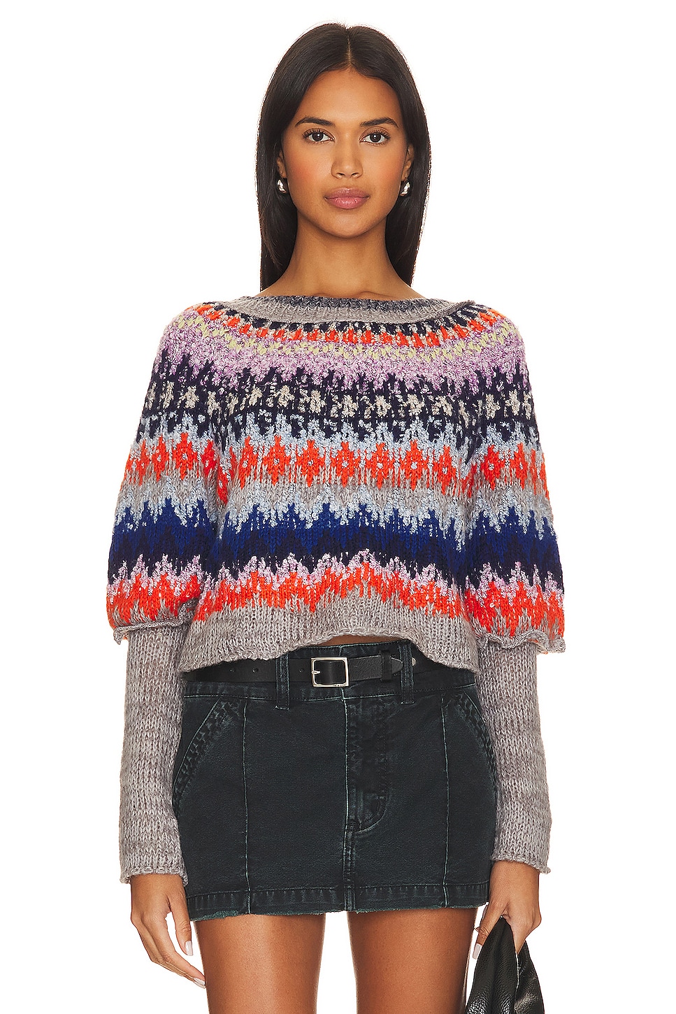 Free People Home For The Holidays Pullover in Heather Grey in Heather ...
