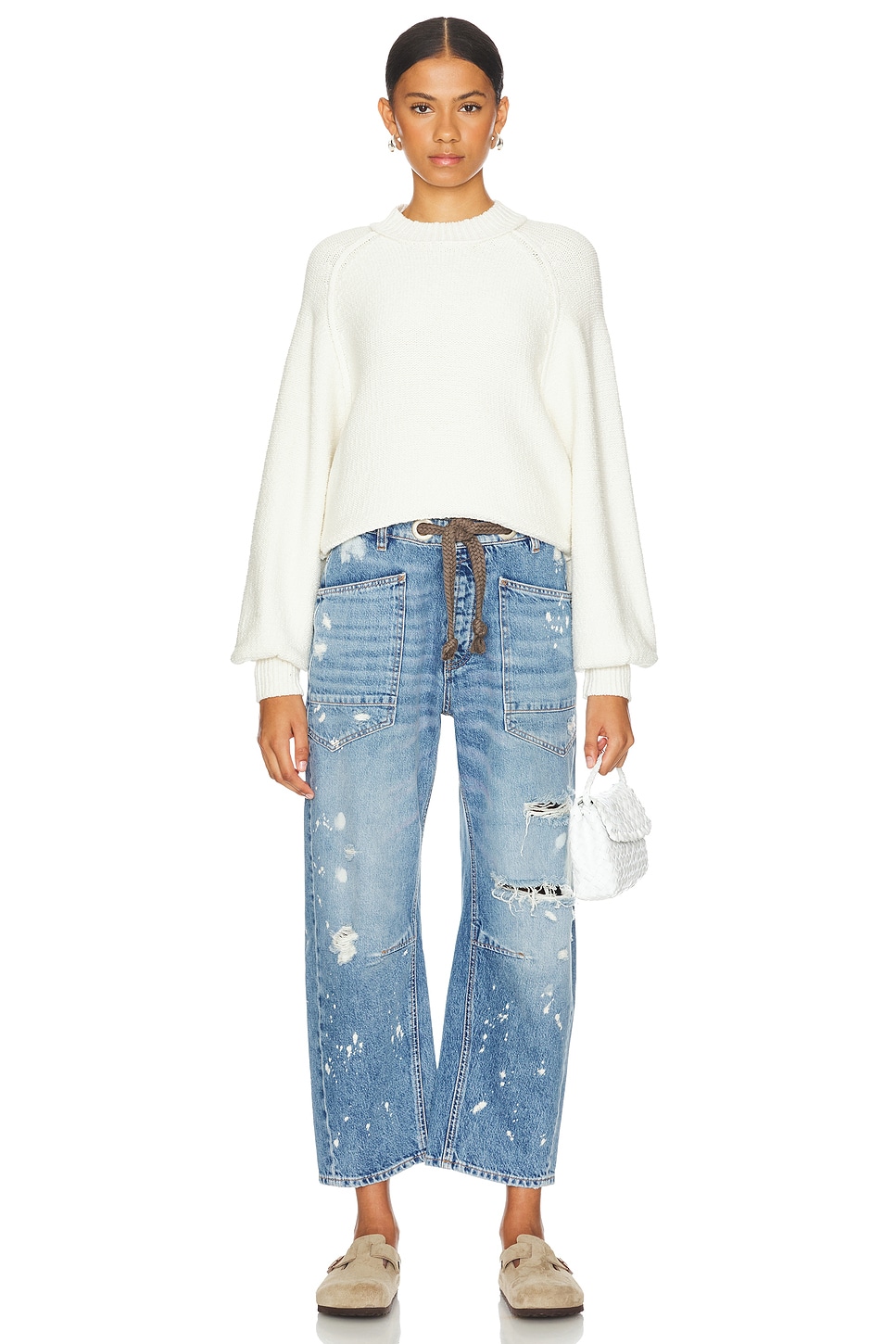 Free People Riley Pullover in Optic White | REVOLVE