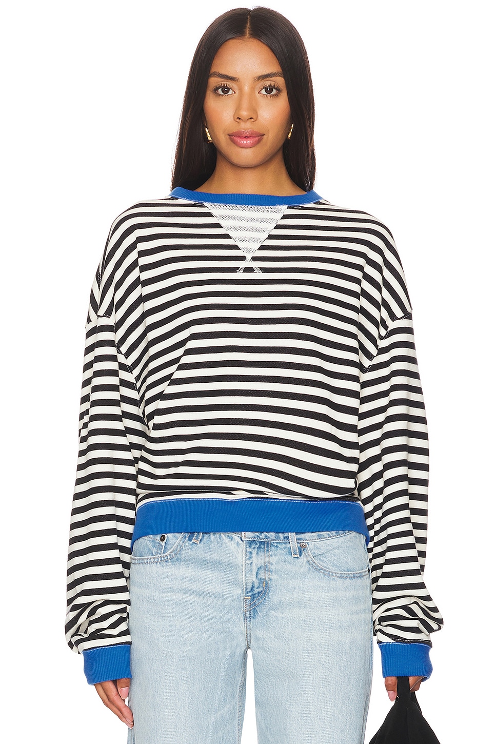 Free People x We The Free Classic Striped Crew in Black Combo | REVOLVE