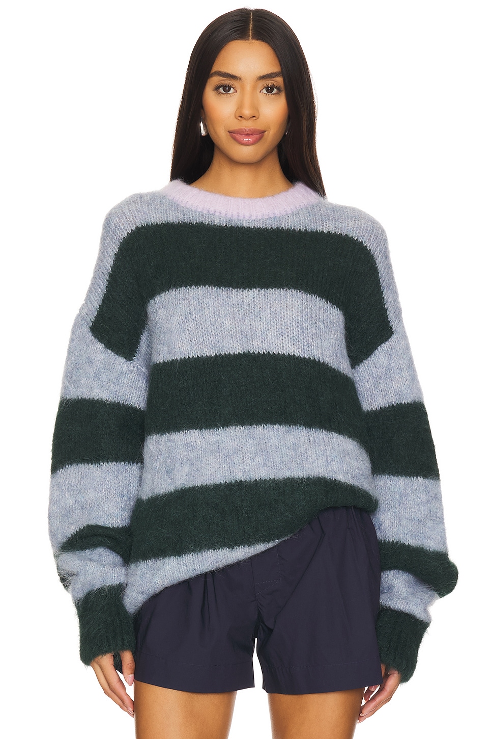 Free People Paris Sweater in Forest Cloud Combo | REVOLVE