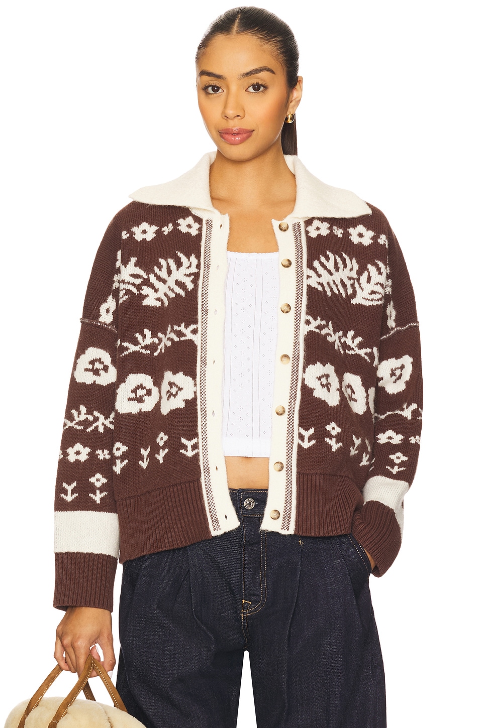 Free People Shelby Cardigan in Chocolate | REVOLVE