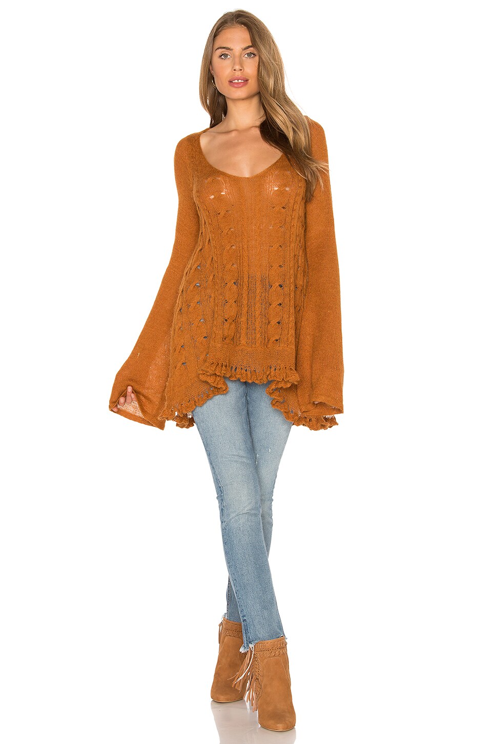 Free People Waterfall Sweater in Honey | REVOLVE