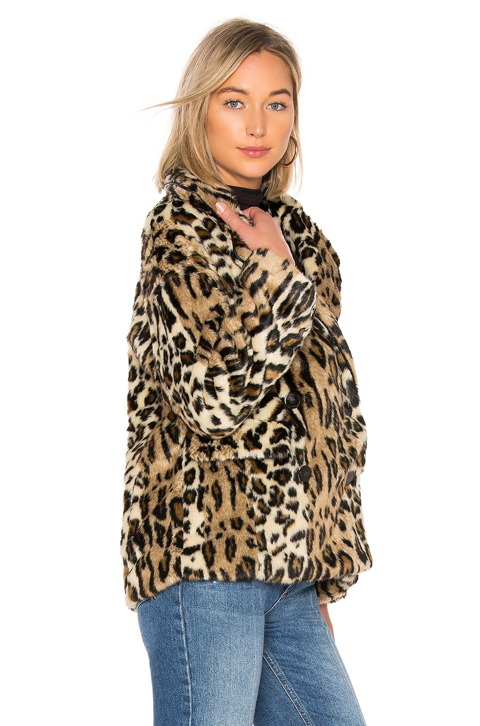 Free People Kate Faux Fur Leopard Coat in Brown | REVOLVE