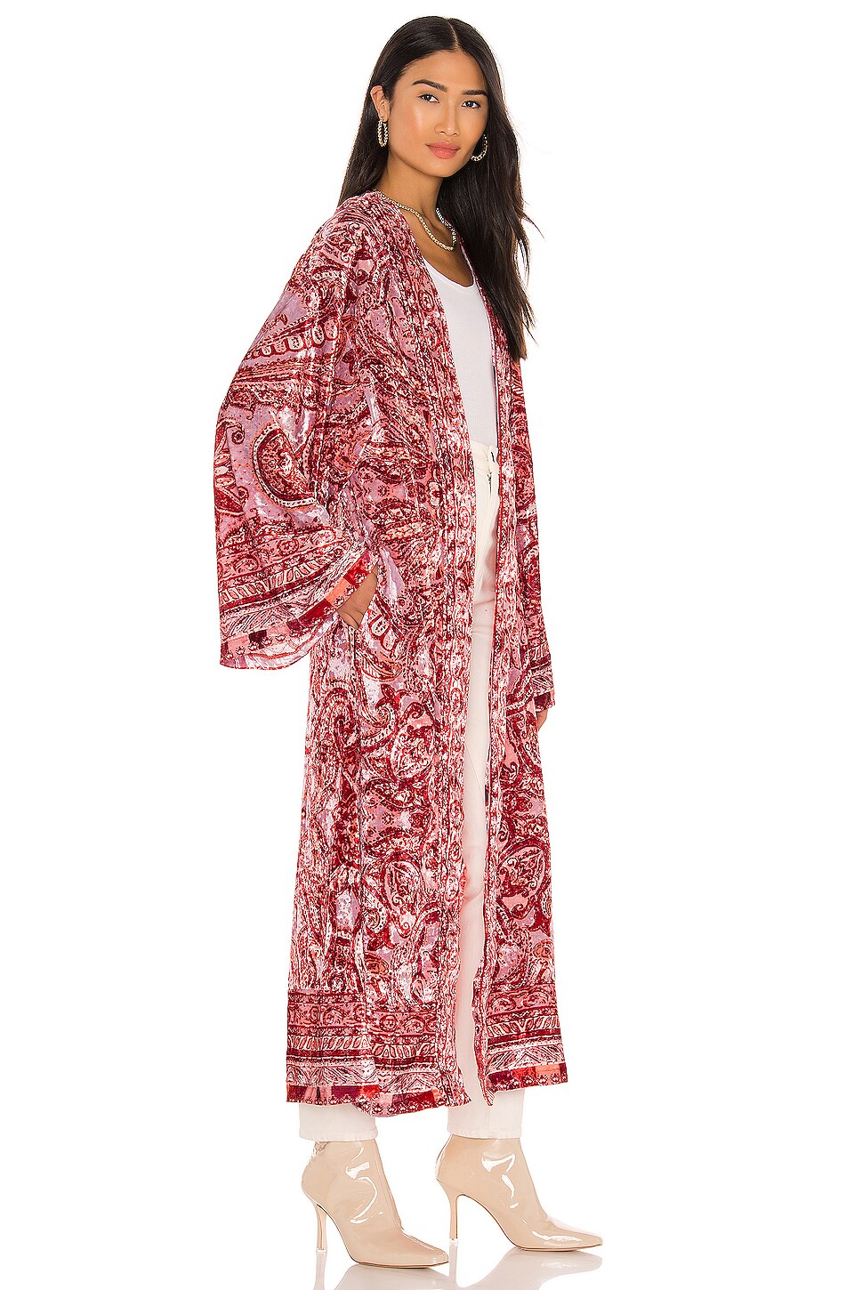 Free People Enchanted Robe in Palace Pink Combo | REVOLVE