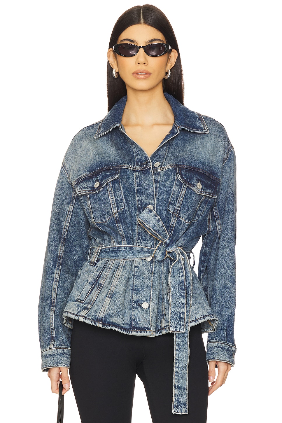 Free People x REVOLVE Knotted Denim Jacket in Cloudy Blues | REVOLVE