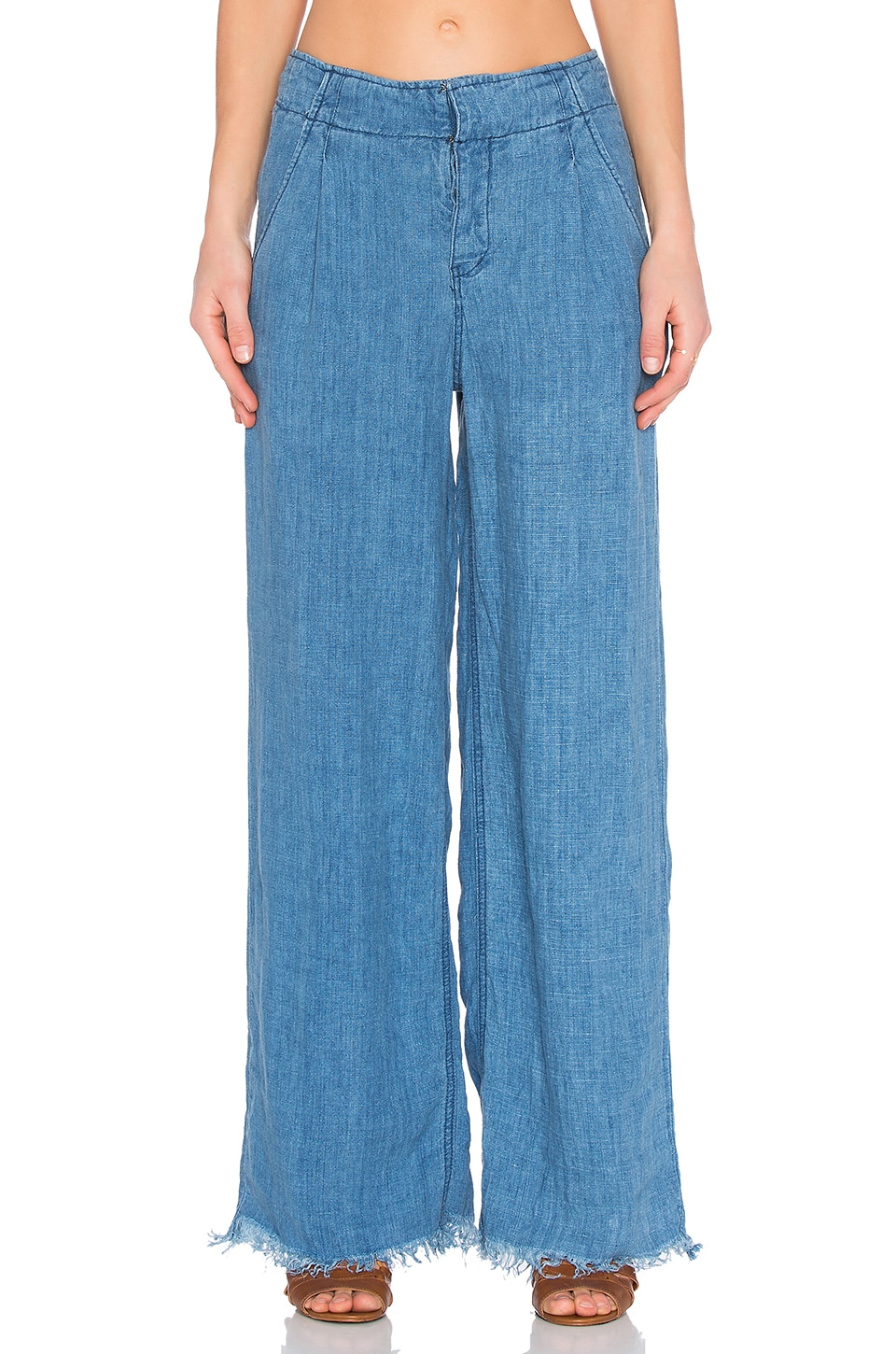 Free People Relaxed Linen Pant in Indigo | REVOLVE