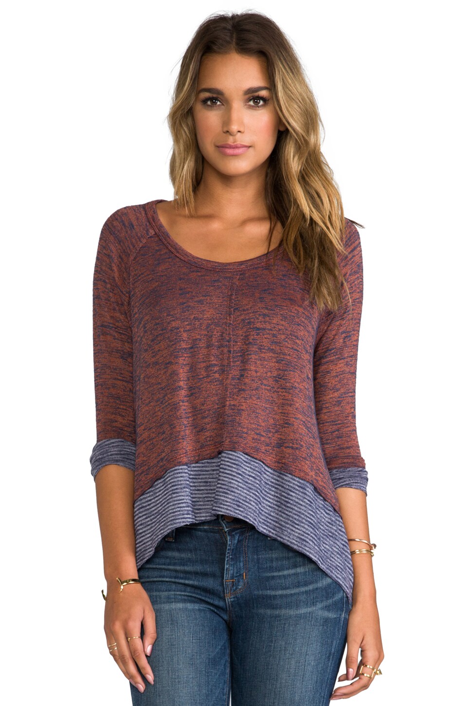 Free People Huntington Hacci Tee in Navy Combo | REVOLVE