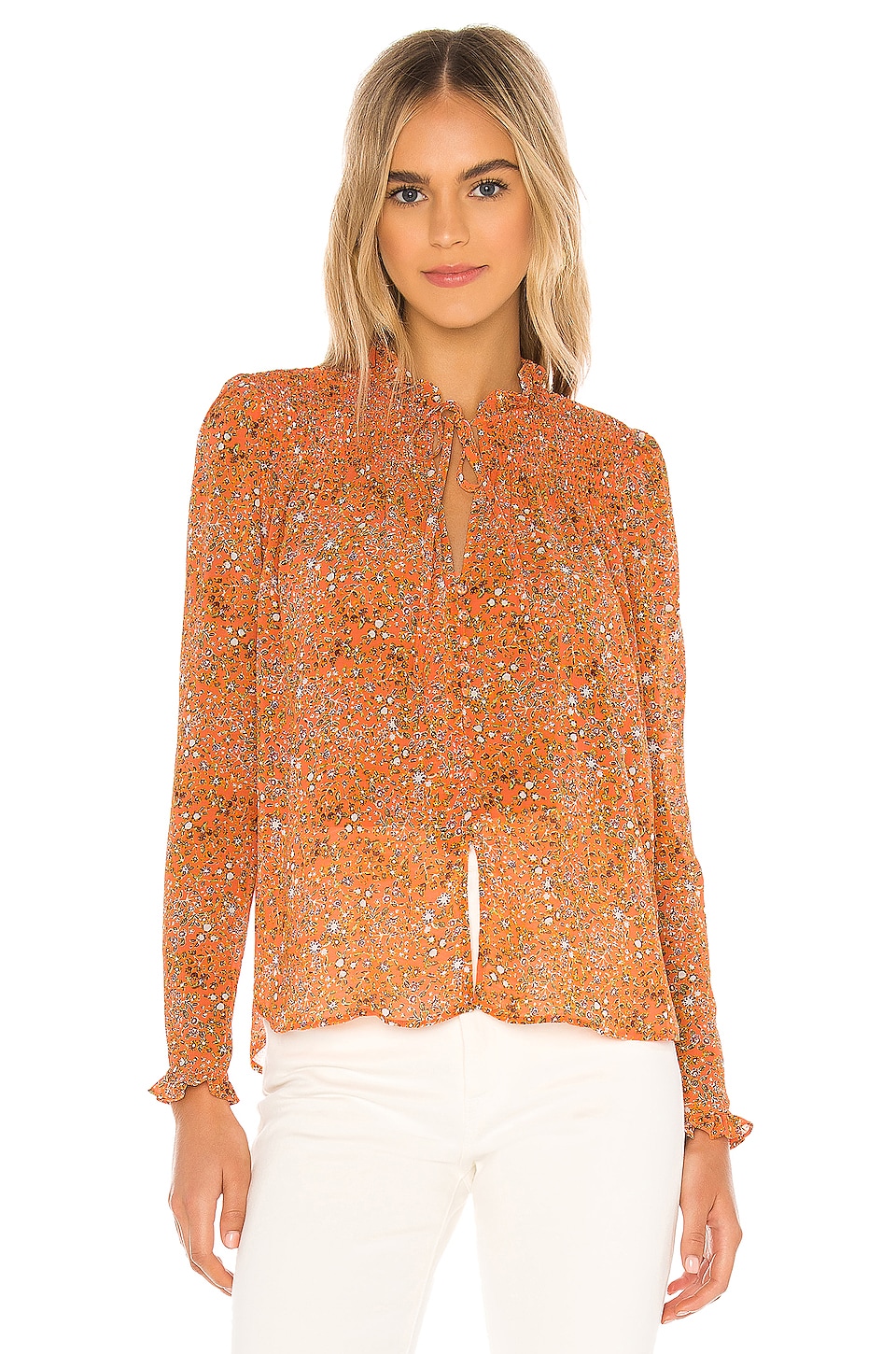 Free People X REVOLVE Lela Blouse in Coral Combo | REVOLVE