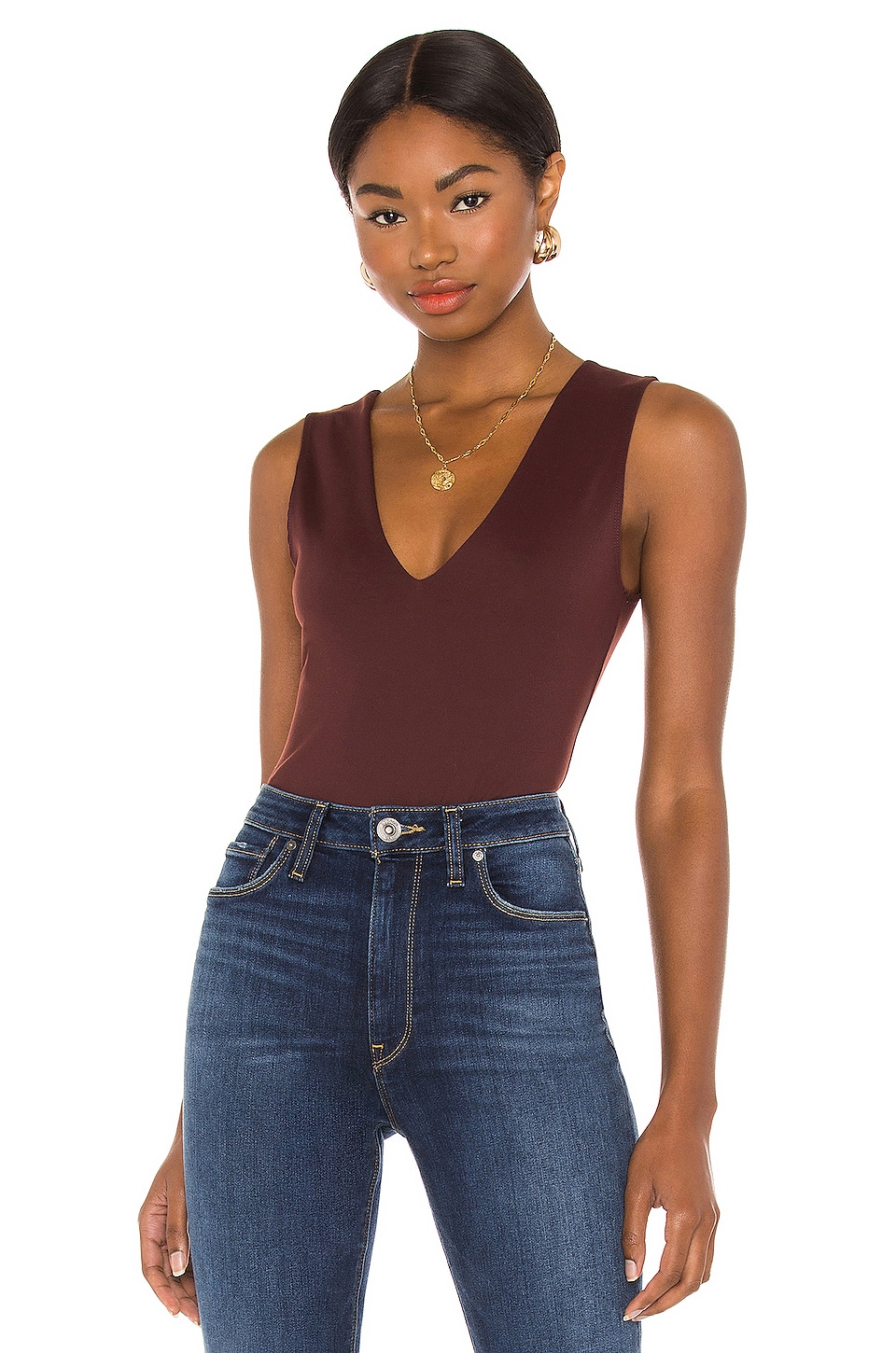 Free People X REVOLVE Keep It Sleek Bodysuit in Bitter Chocolate | REVOLVE