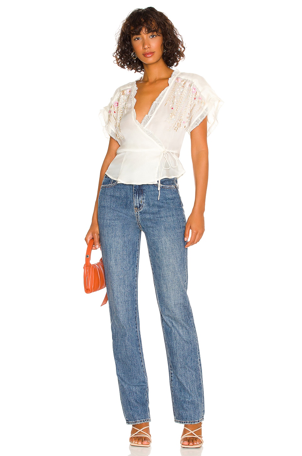 Free People Renee Wrap Top in Ivory | REVOLVE