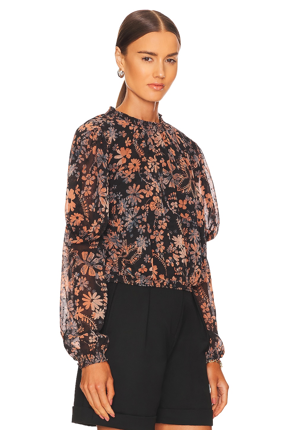 Free People Clarissa Printed Top in Midnight Combo | REVOLVE