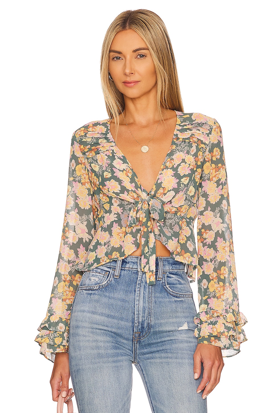 Free People Maybel Blouse in Happy Combo | REVOLVE
