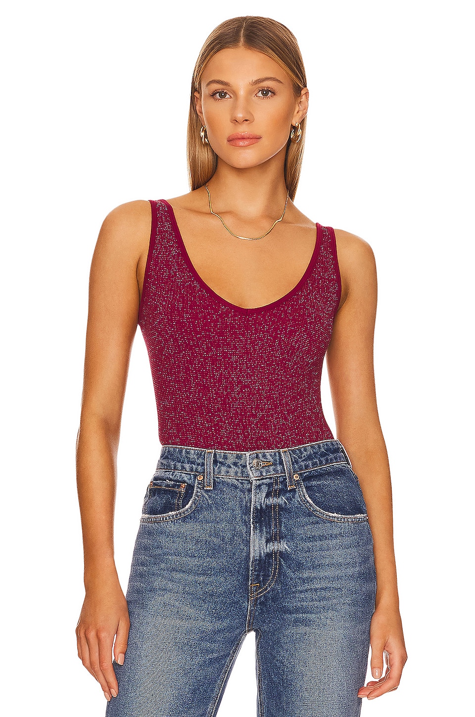 Free People Lurex Solid Rib Brami in Berry Wine Combo | REVOLVE