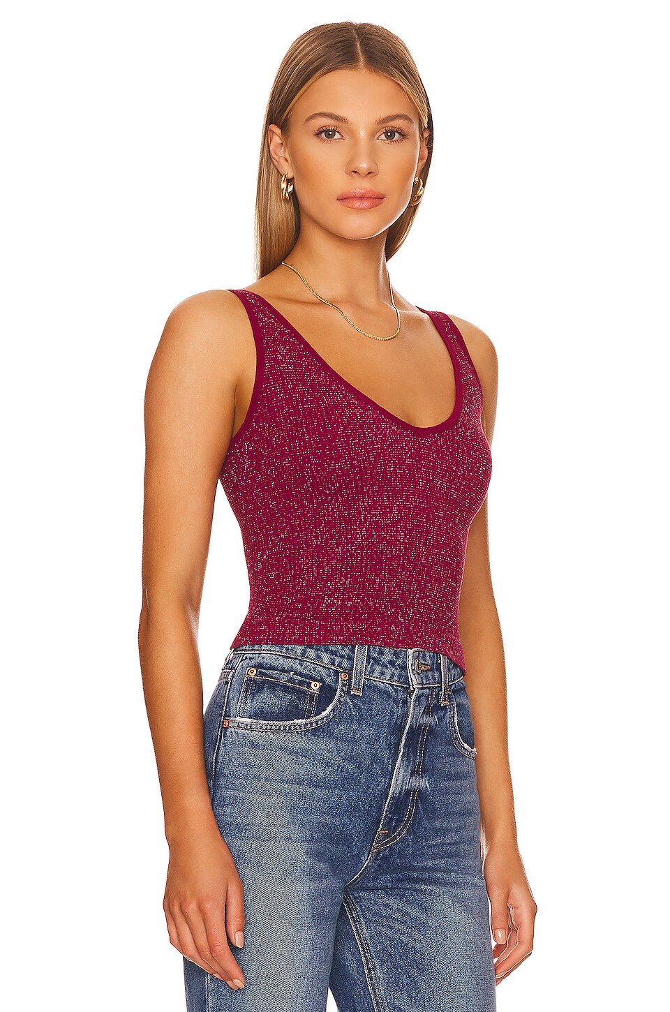 Free People Lurex Solid Rib Brami in Berry Wine Combo | REVOLVE