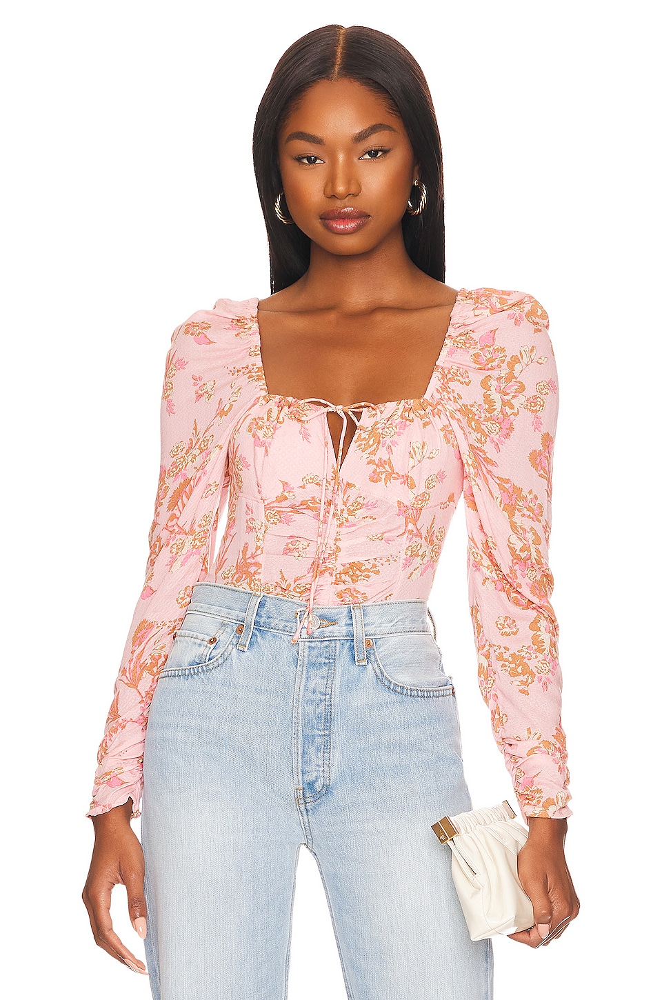 Free People Hilary Printed Top in Pink Combo | REVOLVE