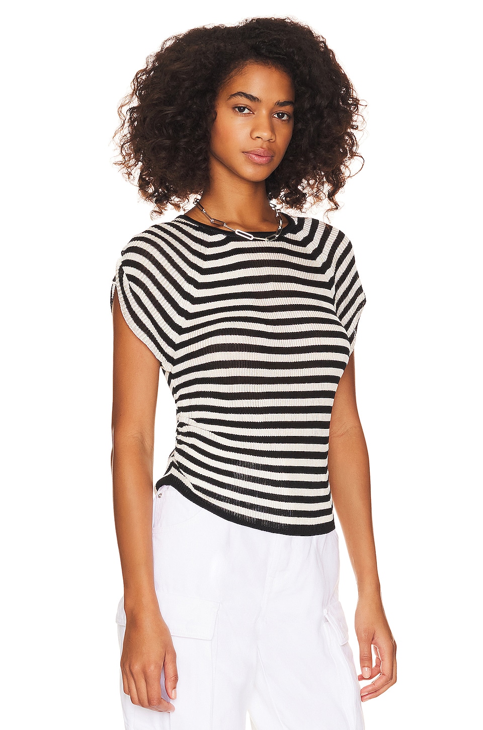 Free People Slinky Baby Tee in Black Garendia | REVOLVE