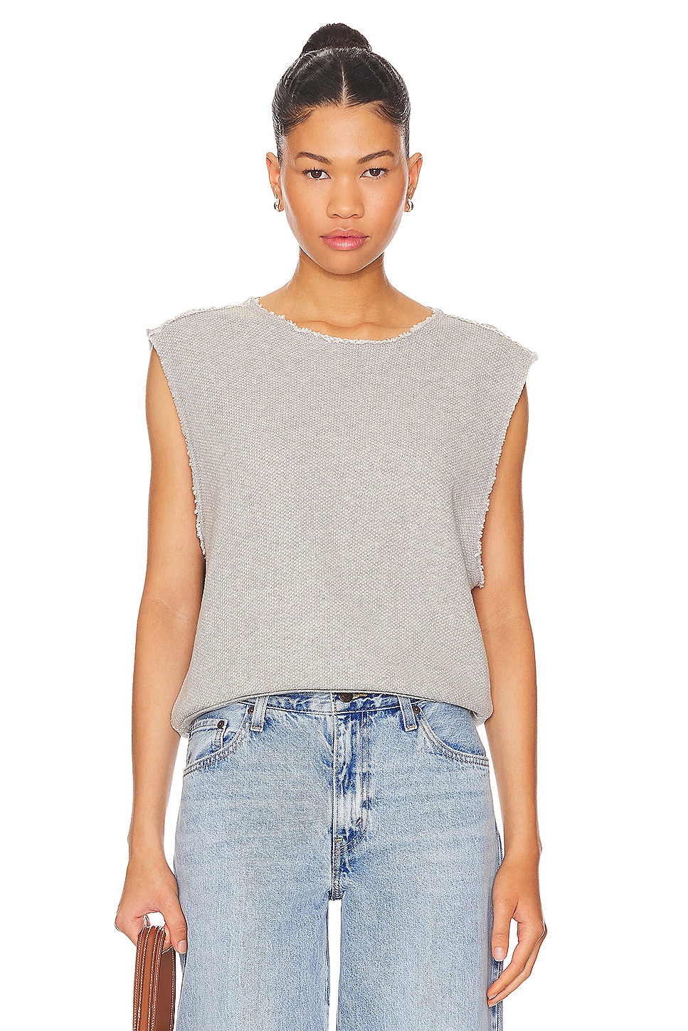 Free People So Easy Muscle Tee in Heather Grey | REVOLVE