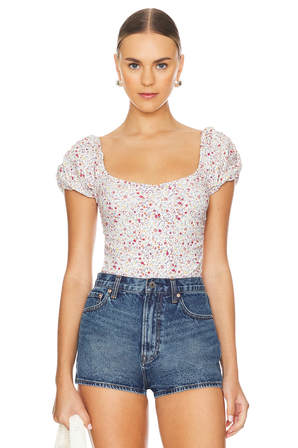 Free People X Intimately FP Printed Bella Bodysuit in Floral Combo ...
