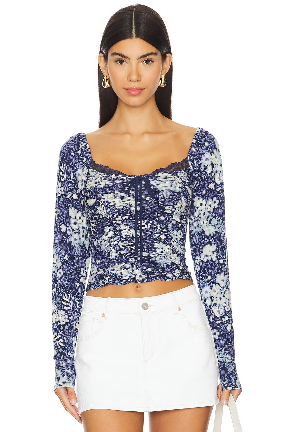 Free People Layer It On Me Top in Blue Combo | REVOLVE