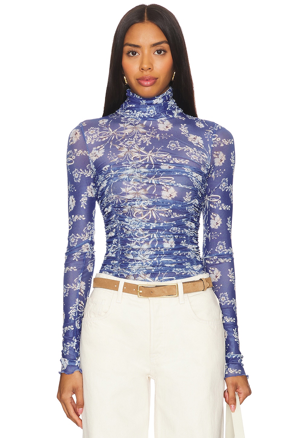 Free People x Intimately FP Under It All Printed Bodysuit in Bluebell ...