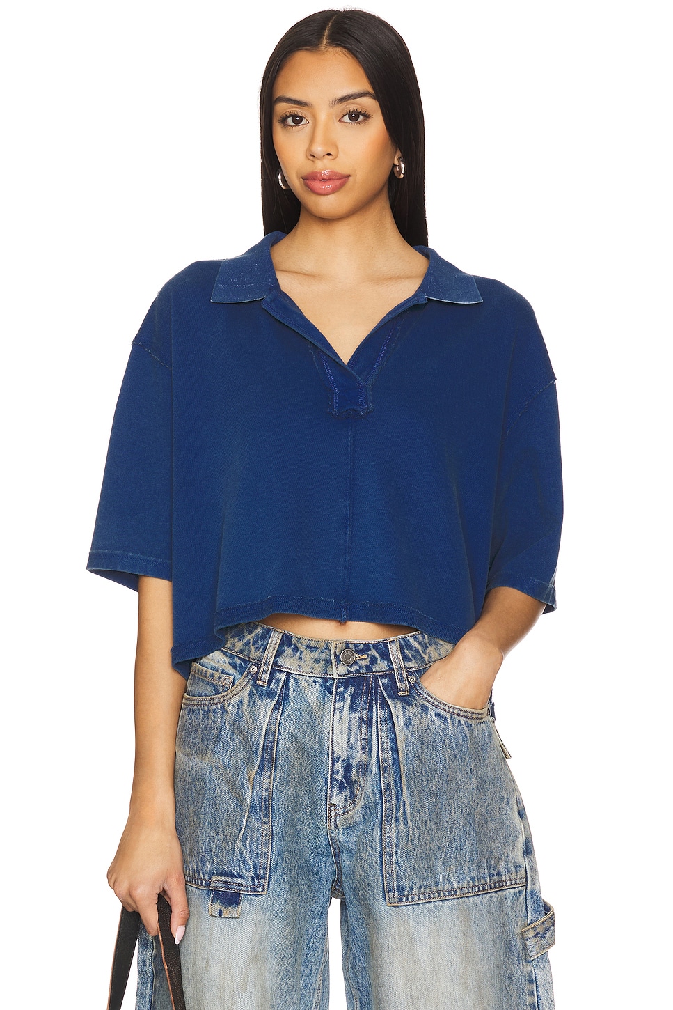 Free People x We The Free Denmark Polo in Bellweather Blue | REVOLVE