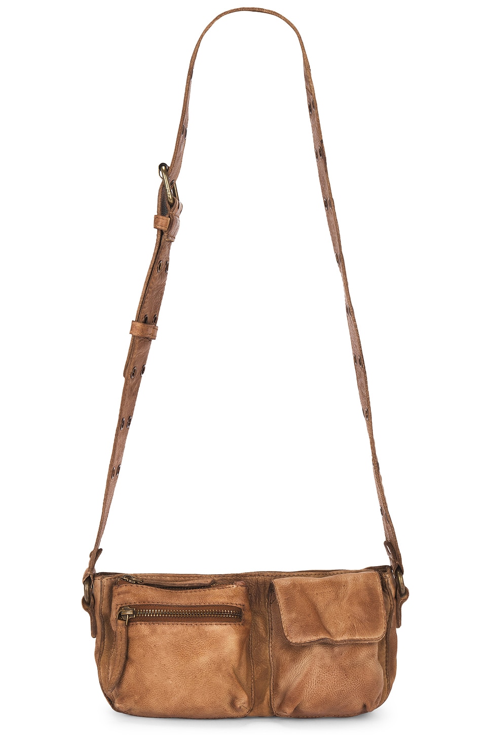 Free People Wade Leather Sling Bag in Bronze | REVOLVE