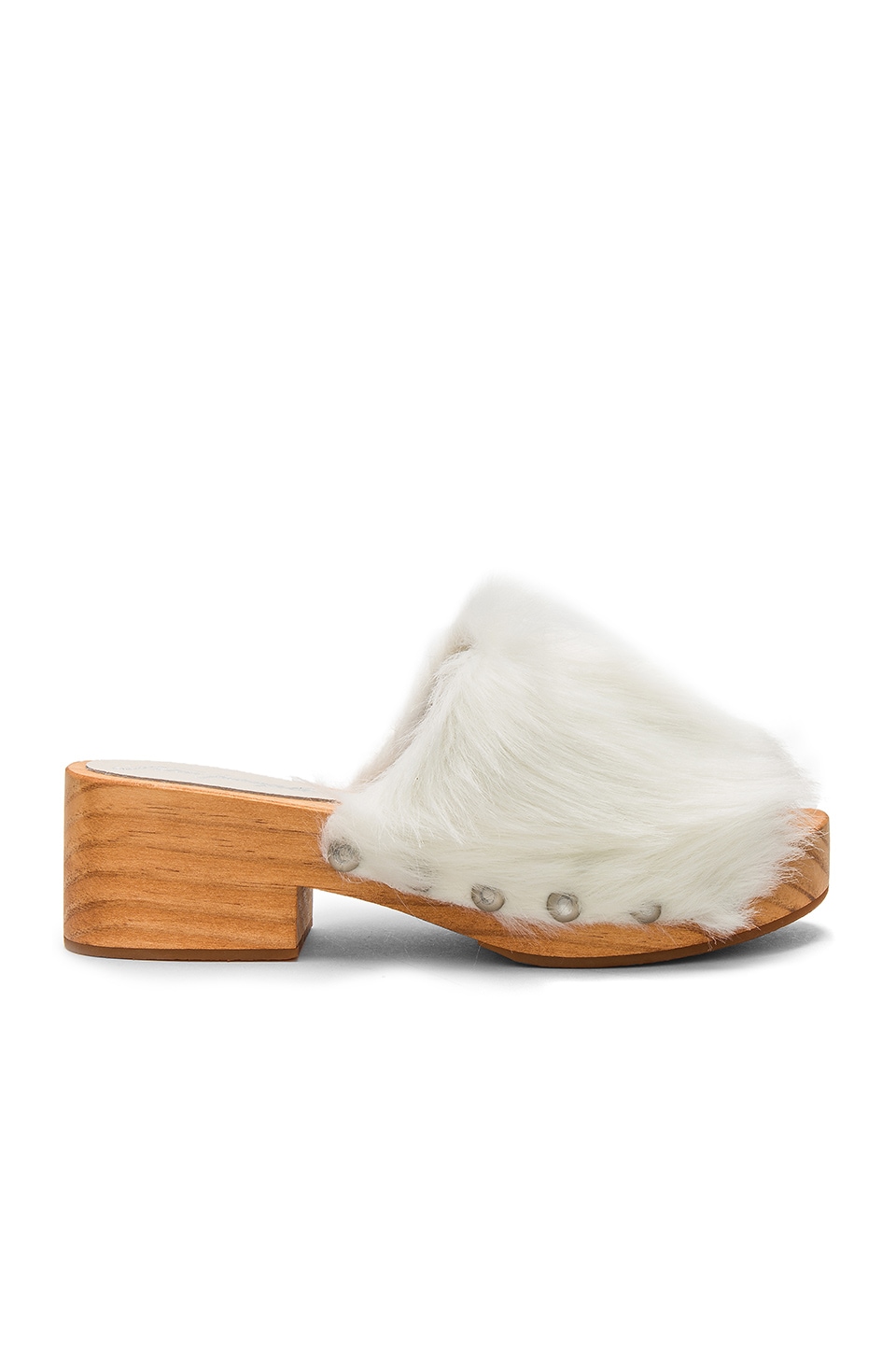 Free People Faux Fur Sonnet Clog in White | REVOLVE