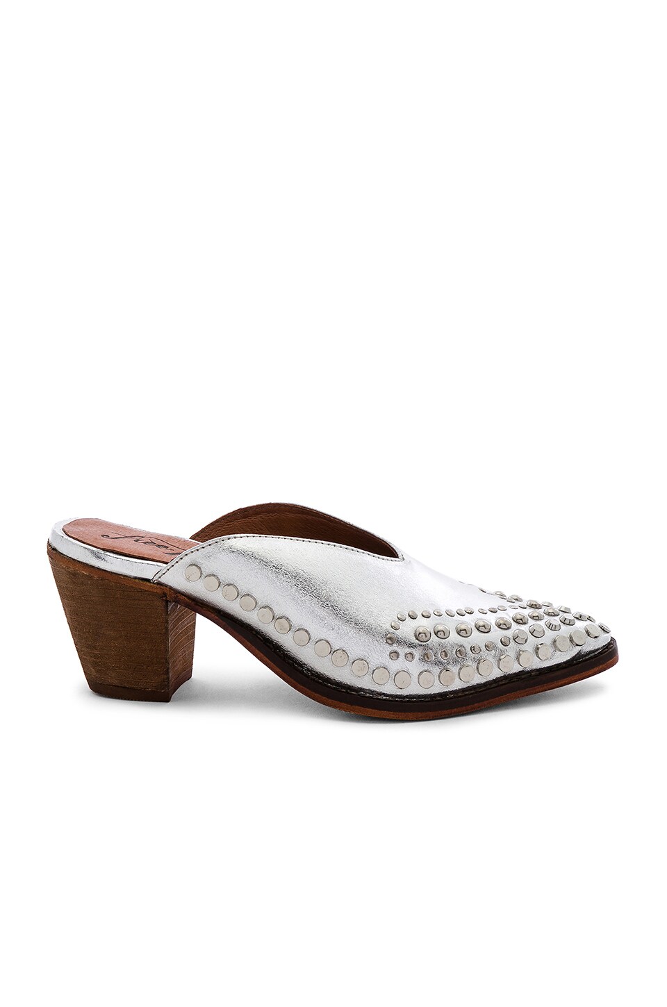 Free People Studded Anya Mule in Silver | REVOLVE