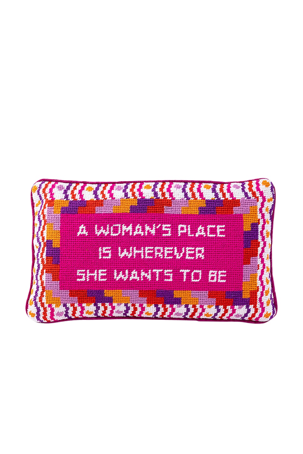 Furbish Studio Wherever She Wants Needlepoint Pillow | REVOLVE